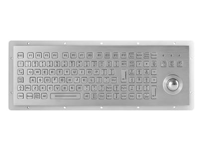 China 104 Keys Stianless Steel Panel Mounted Keyboard IP67 With Trackball 800DPI for sale