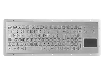 China Panel Mount Metal Mechanical Keyboard Stainless Steel Kiosk With Integrated Touchpad for sale