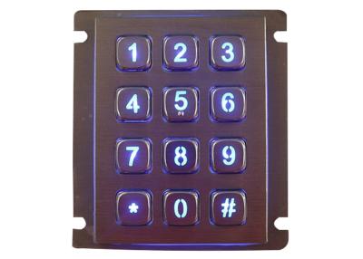 China Industrial Vandal Resistant Keypad Panel Mount Numeric Backlit 12 Keys IP67 Waterproof for sale