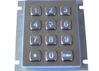 China Illuminated 12 Keys Metal Keypad Customized Blue Backlit 4x3 2.0mm Long Stroke for sale