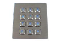 China Rugged Backlit 12 Keys Koisk Metal Keypad Dot Matrix Interface For Access Control System for sale