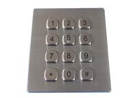 China Dynamic Waterproof IP67 Stainless Steel Numeric Keypad 12 Keys Vandal Proof for sale