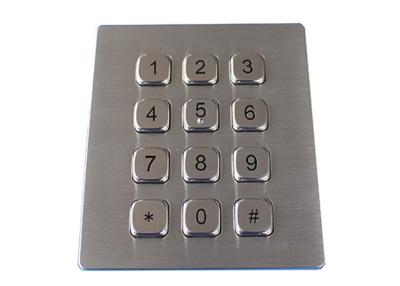 China Dynamic Waterproof IP67 Stainless Steel Numeric Keypad 12 Keys Vandal Proof for sale