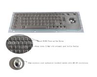 China Industrial Keyboard With Trackball Compact IP65 Panel Mount Metal Keyboard for sale