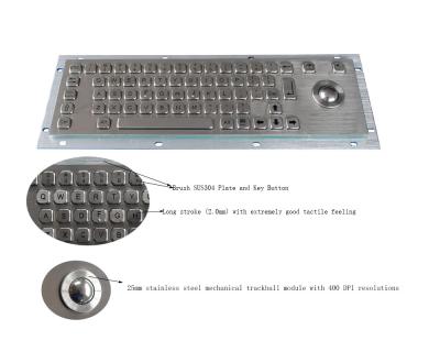 China Industrial Keyboard With Trackball Compact IP65 Panel Mount Metal Keyboard for sale
