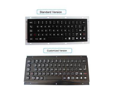 China IP67 Black Metal Industrial Keyboard Vandal Proof Panel Mount for sale