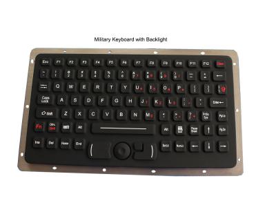 China EMC Panel Mount Rubber Rugged Military Keyboard With Backlight for sale