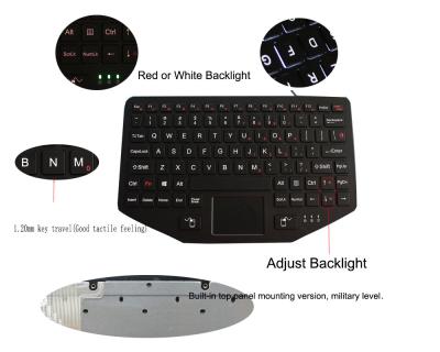 China Ruggedized Industrial Keyboard With Touchpad Backlight Panel Mount for sale