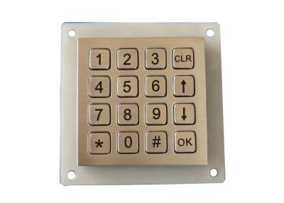 China Compact Format Vandal Proof 16 Keys Metal Keypad With Dot Matrix for sale