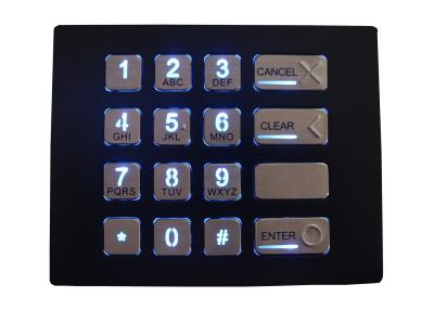China Dot Matrix IP67 Dynamic Vandal Proof Backlit Keypad For Bank Kiosk for sale