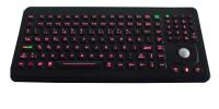 China IP65 OEM Silicone Rubber Industrial Keyboard with 25mm Optical Trackball for Medical and Laboratory for sale