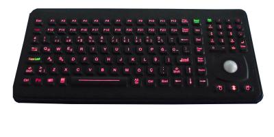 China IP65 OEM Silicone Rubber Industrial Keyboard with 25mm Optical Trackball for Medical and Laboratory for sale