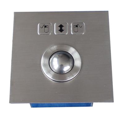 China Dust-proof 25mm top panel mounting steel mini stainless steel optical trackball for sale