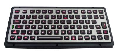 China 82 Keys IP65 Brushed Stainless Backlit Rugged Keyboard With Function Keys for sale