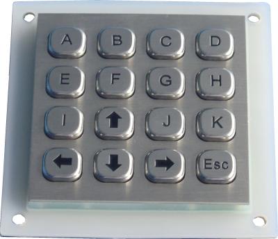 China Rear Panel Mounting Metal Keypad Dot Matrix 16 Keys Waterproof for sale