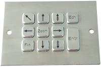 China CE , FCC , ROHS 11 keys industrial waterproof metal keypad with PS/2 interface for sale