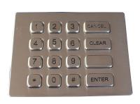 China 2mm long stroke metal stainless steel vending machine keypad for gas stations for sale
