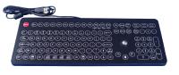 China USB desk top  membrane industrial keyboard with trackball 16mm ,108 key for sale
