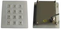 China RS232 interface dustproof industrial flat key ATM metal keypad 12 key for sale