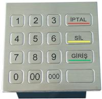 China Water resistant  ruggized industrial  304 stainless steel numeric keypad 4 x 4 for sale