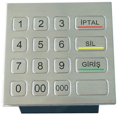 China Water resistant  ruggized industrial  304 stainless steel numeric keypad 4 x 4 for sale