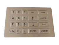 China Industrial metal keypad with waterproof 20 flat keys  stainless steel for sale
