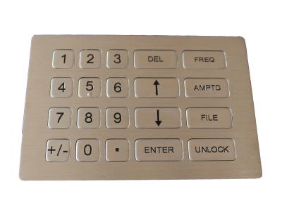 China Industrial metal keypad with waterproof 20 flat keys  stainless steel for sale
