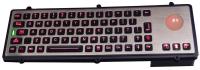 China Custom usb keyboard /  Backlit industrial keyboard with illuminated red trackball for sale