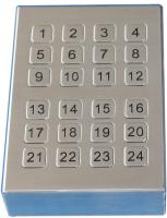 China Rugged vandalism USB desktop brushed Metal Keypad with 24 flat Keys for sale