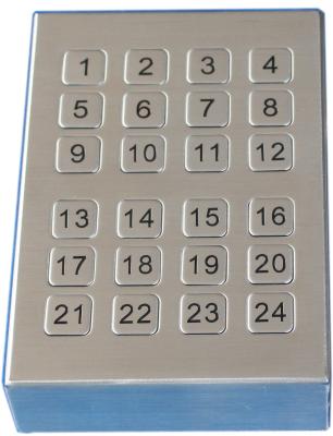 China Rugged vandalism USB desktop brushed Metal Keypad with 24 flat Keys for sale
