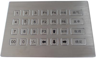 China 28 keys waterproof stainless steel metal numeric keypad for self - service machine for sale