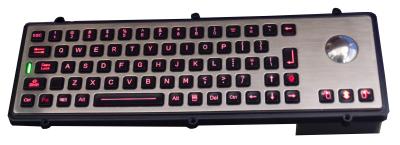 China USB port metal industrial robust keyboard with optical laser trackball for sale