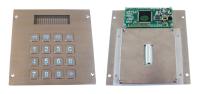 China 16 keys blue backlight stainless steel keypad with LCD screen for panel mounting for sale