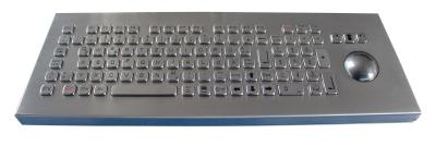China Compact Format Long Stroke vandal proof ruggedized industrial keyboard with trackball for sale