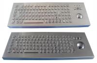 China Compact Format Long Stroke vandal proof ruggedized industrial keyboard with trackball for sale