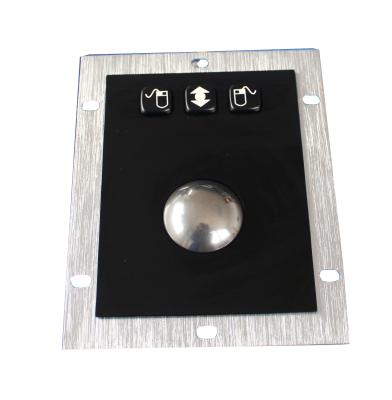 China IP68 black titanium rear panel mount optical trackball with 3 mouse buttons for sale