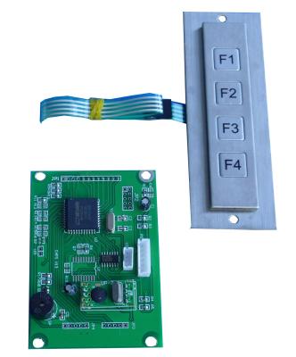 China Industrial rear panel mount metal keypad with 4 keys , size 110.0mm x 24.0mm for sale