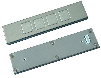 China IP65 4 keys industrial top panel mount stainless steel keypad with 0.45mm short stroke for sale