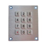 China SUS304 Brushed Metal Numeric Keypad IK09 12 Keys Compact Format For Bank Kiosks for sale