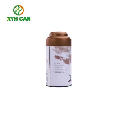China Empty Round Tinplate Can Tall Round Copper Tea Tins for British Black Tea for sale