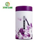 China Tea Tin Can Elegant Metal High Cap Round Biscuit Tin 0.18-0.25 Mm Thickness for sale