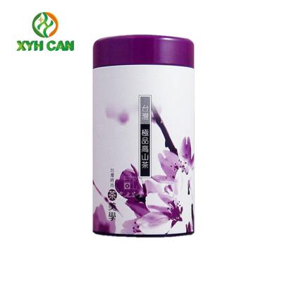China Tea Tin Can Elegant Metal High Cap Round Biscuit Tin 0.18-0.25 Mm Thickness for sale