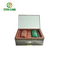 China Tea Tin Can Commercial Two Round Tin Plate Containers Box 90×145 mm for sale