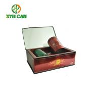 China Tea Tin Can Commercial Two Round Tin Plate Containers Box 90×145 mm for sale