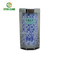 China Tea Tin Can Professional Food Grade Decorative with Plastic Gift Box 99×160 MM for sale
