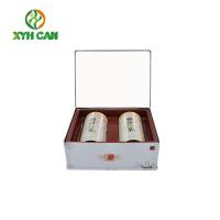 China Tea Tin Can Professional Food Grade Decorative with Plastic Gift Box 99×160 MM for sale
