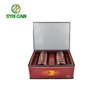 China Tea Tin Can Professional Food Grade Decorative with Plastic Gift Box 99×160 MM for sale