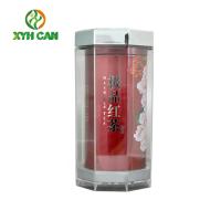 China Tea Tin Can Professional Food Grade Decorative with Plastic Gift Box 99×160 MM for sale