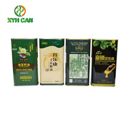 China Olive Oil Tin Can Printed Metal Tin Packaging Packaging Container with Plastic Plug for sale