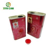 China Tin Cans for Olive Oil Recyclable Metal Rectangular Tins With Lids Custom Outer Packing for sale